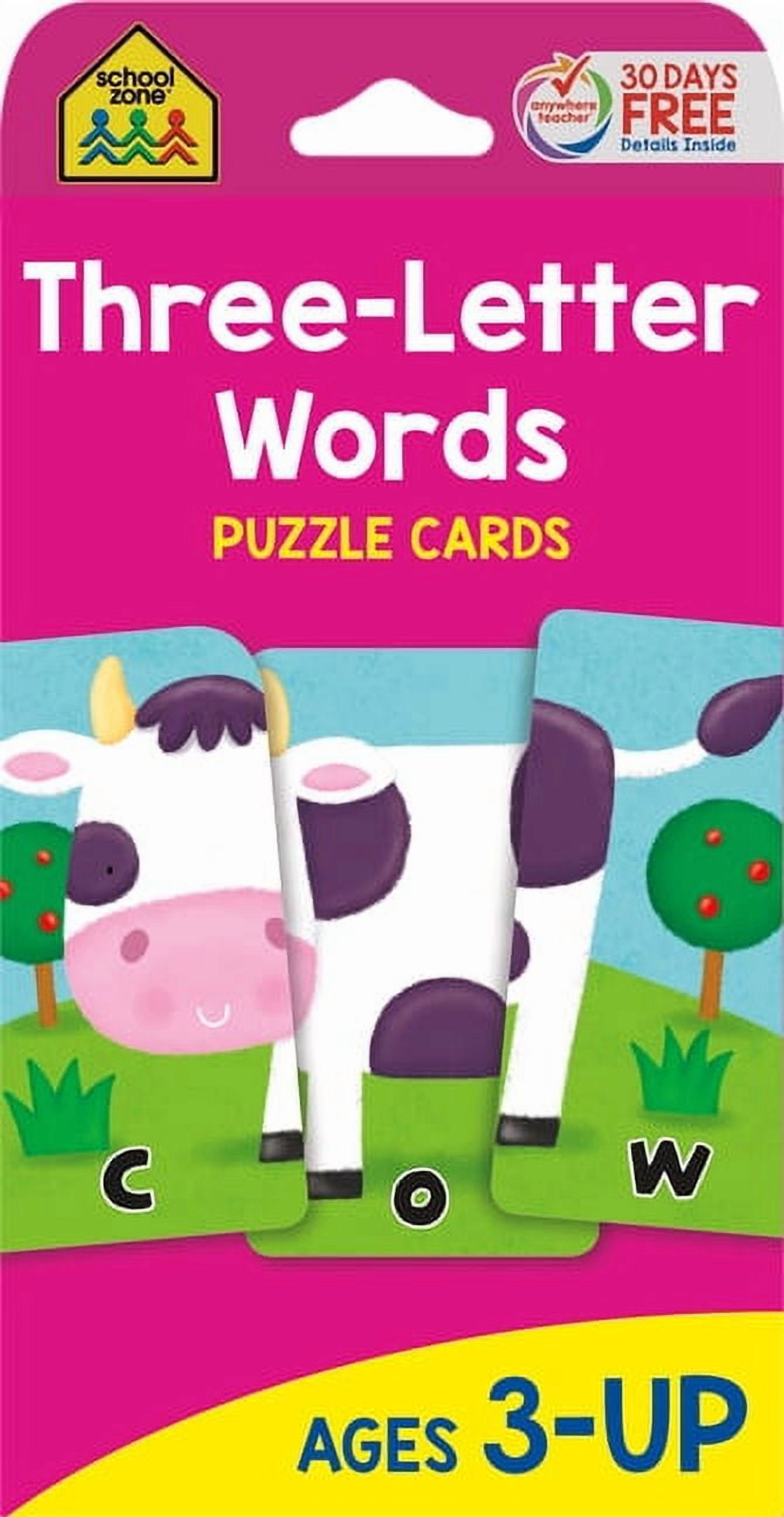 School Zone Three-Letter Words Puzzle Cards - Walmart.com