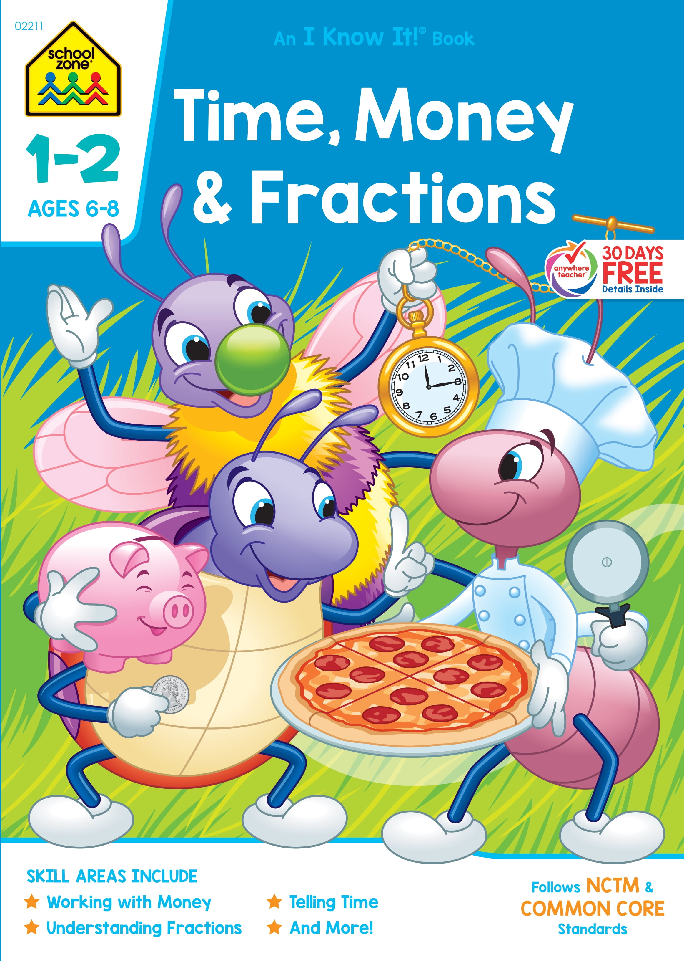 School Zone Time, Money & Fractions Workbook - Walmart.com
