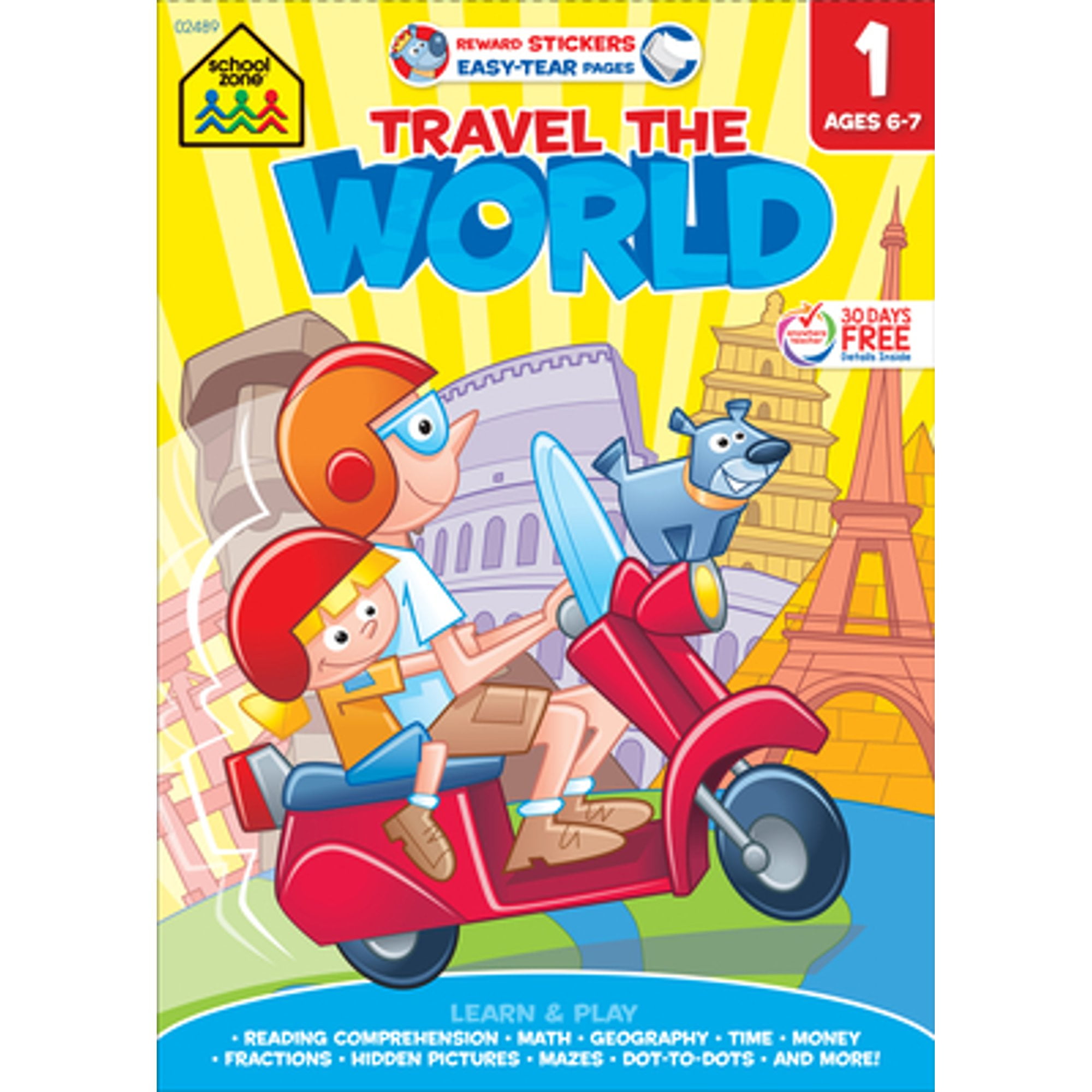 Pre-Owned School Zone - Travel the World 1st Grade Learning Workbook ...