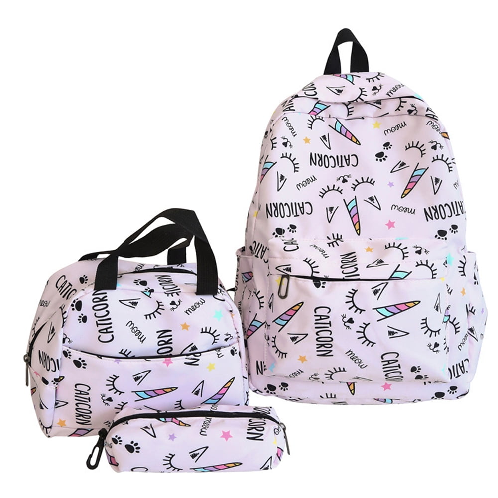 School bag three pieces set double zipper lightweight load reduction ...