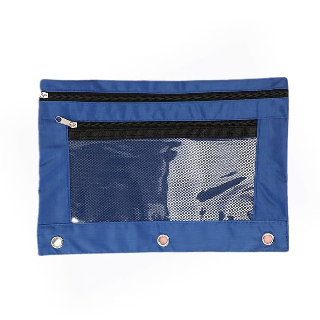 School opening Fabric Pencil Pouch with 3 Binder Holes,Binder Pencil ...