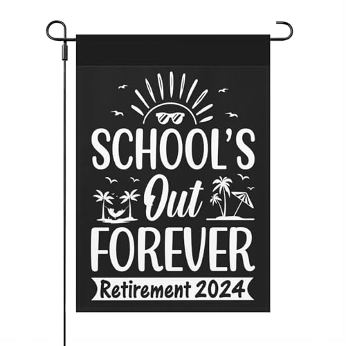 School's Out Forever Retirement 2024 Yard Flags Double Sided Decorative ...