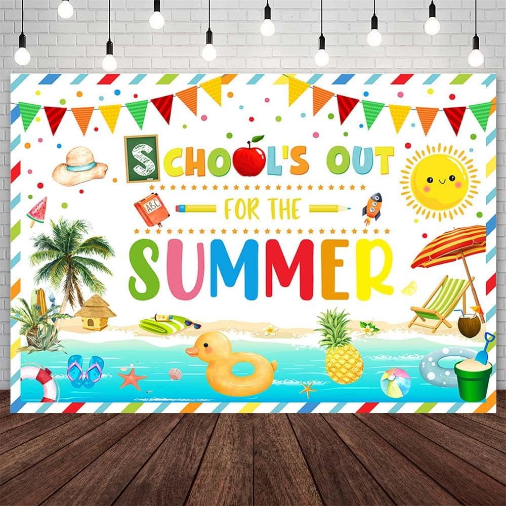 School's Out for The Summer Backdrop 2024 Summer End of School Year ...