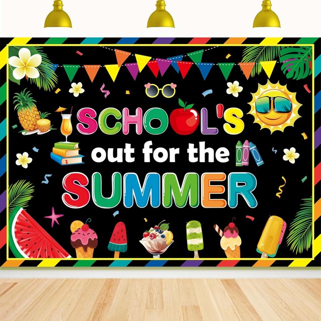School's Out for The Summer Backdrop,End of School Year Backdrop Summer ...