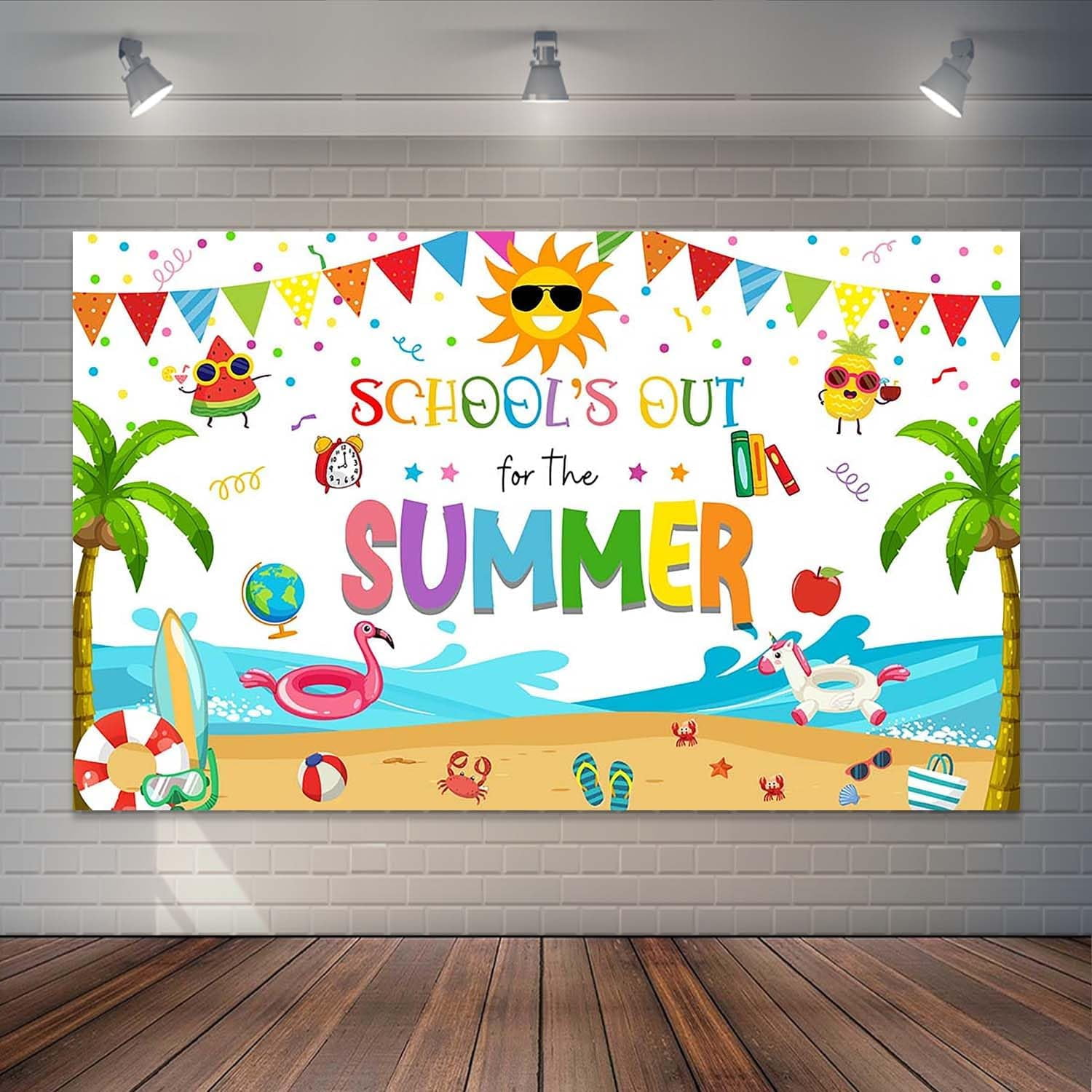 School's Out for The Summer Backdrop Summer End of School Year Party ...
