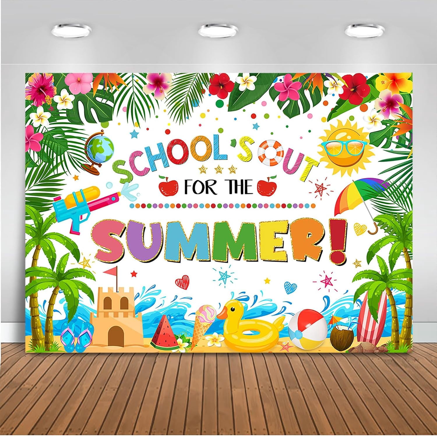 School's Out for The Summer Backdrop Kids Class Summer End of School ...
