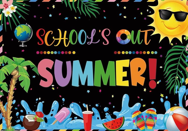 School’s Out for The Summer Banner Backdrop Decorations End of School ...
