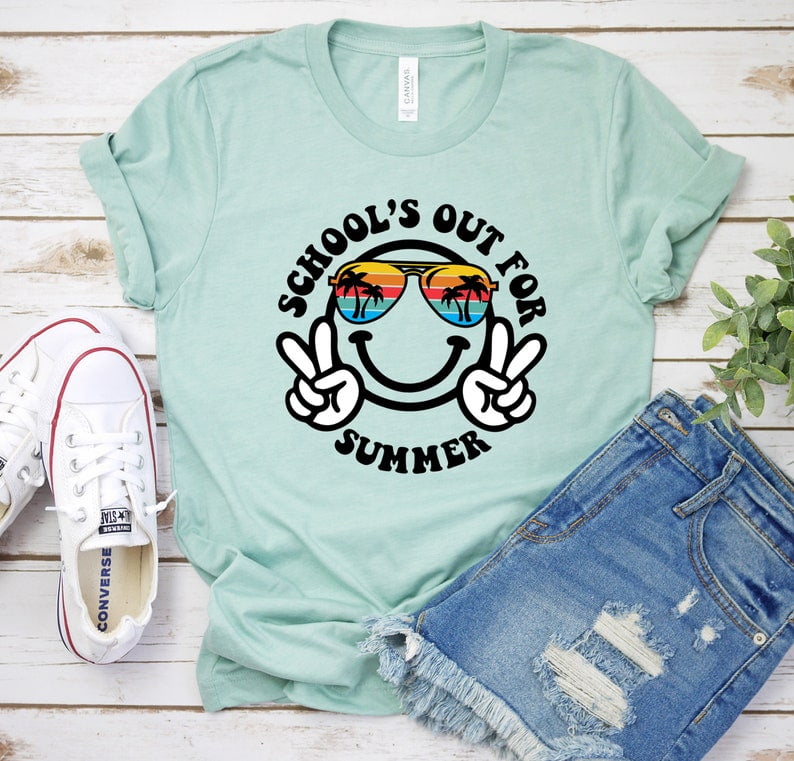 School's Out for Summer Teacher Summer Recharge Shirt - Walmart.com