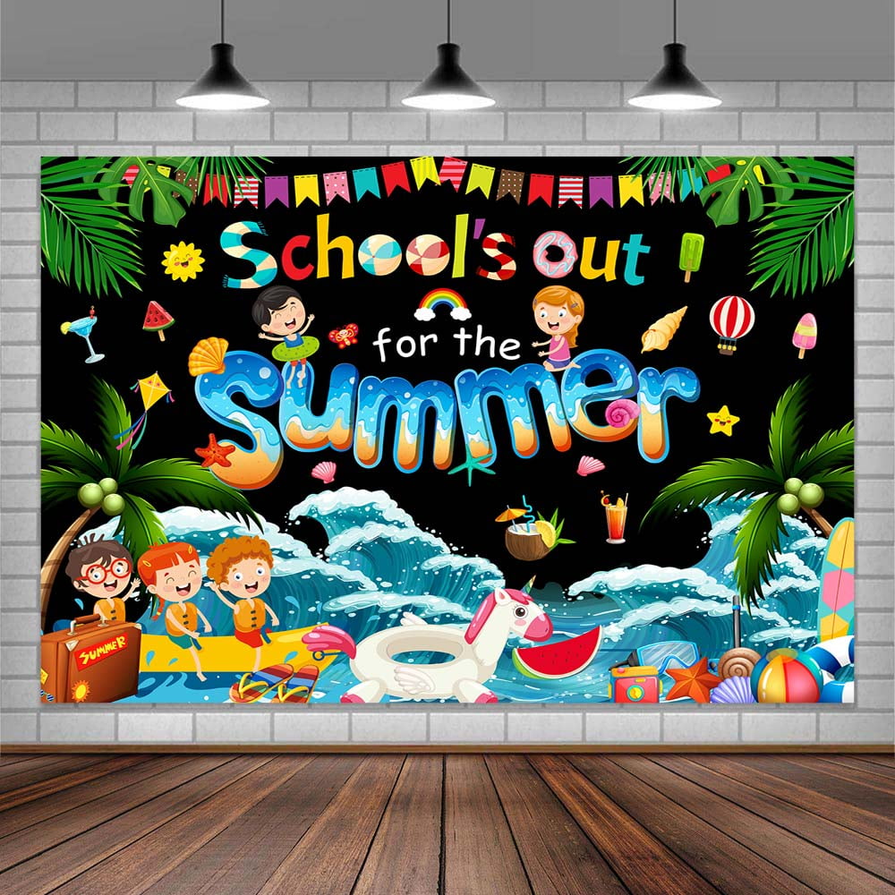 School's Out for The Summer Backdrop, End of School Year Photography ...