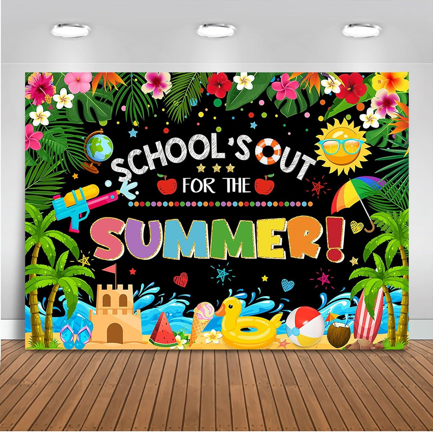 School's Out for The Summer Backdrop Kids Class Summer End of School ...