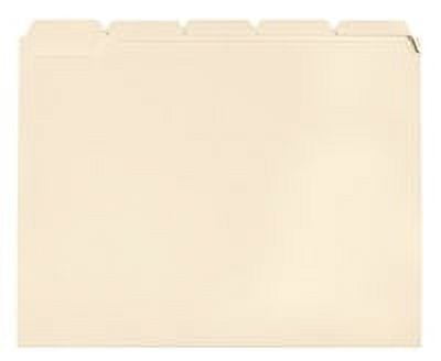SchoolSmart Fifth-Cut File Folders, Manila, 100-Pack - Walmart.com