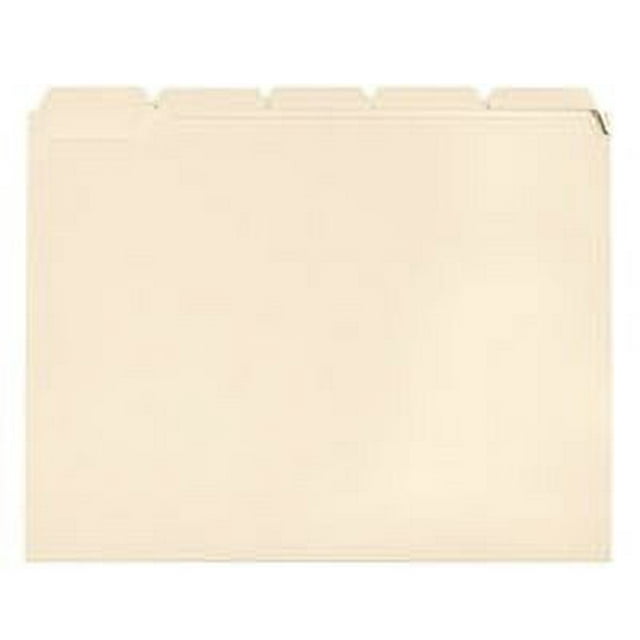 SchoolSmart Fifth-Cut File Folders, Manila, 100-Pack - Walmart.com