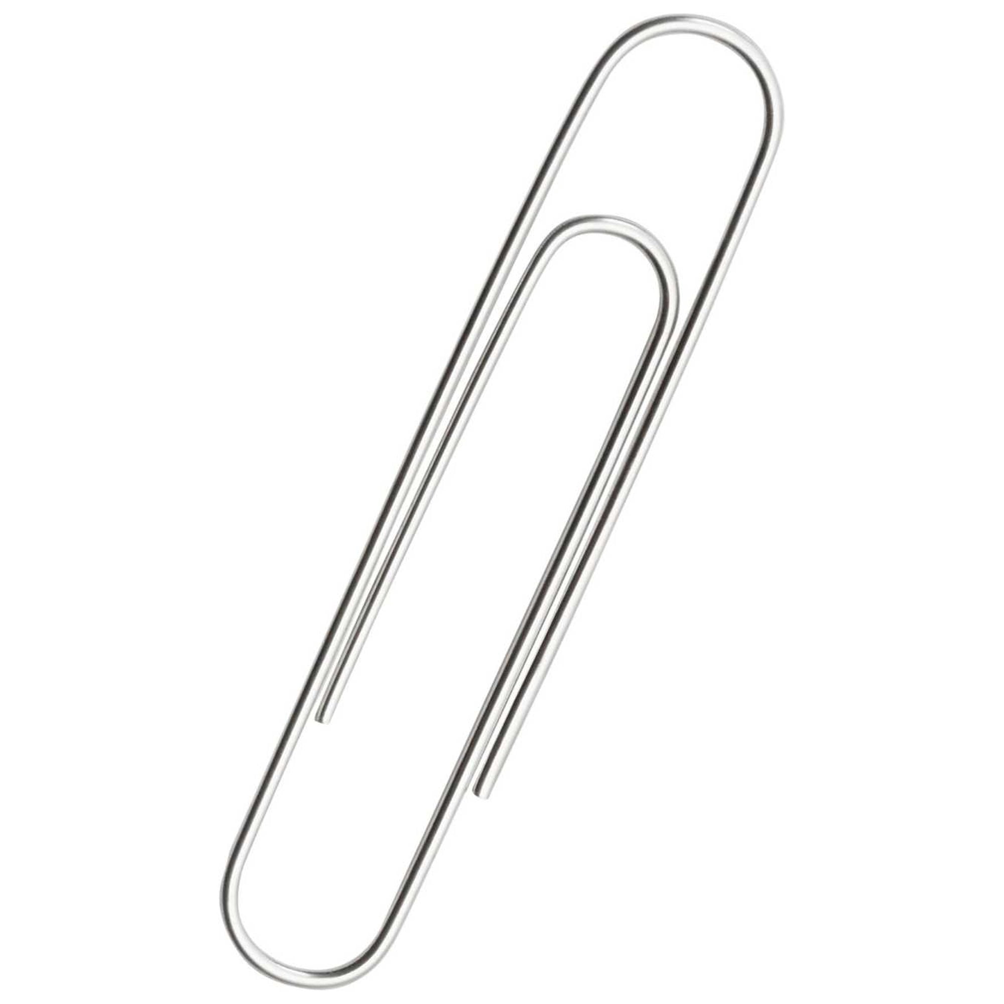 SchoolSmart Smooth Nickel Finish Paper Clips, Silver, 100-Pack ...