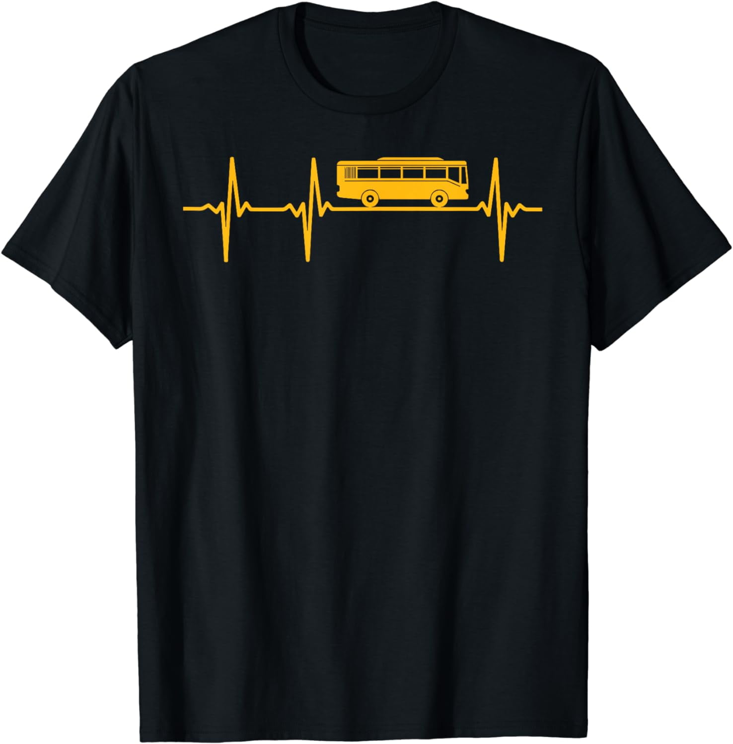 Schoolbus Bus Driver Heartbeat School Bus Cotton T-Shirt - Walmart.com