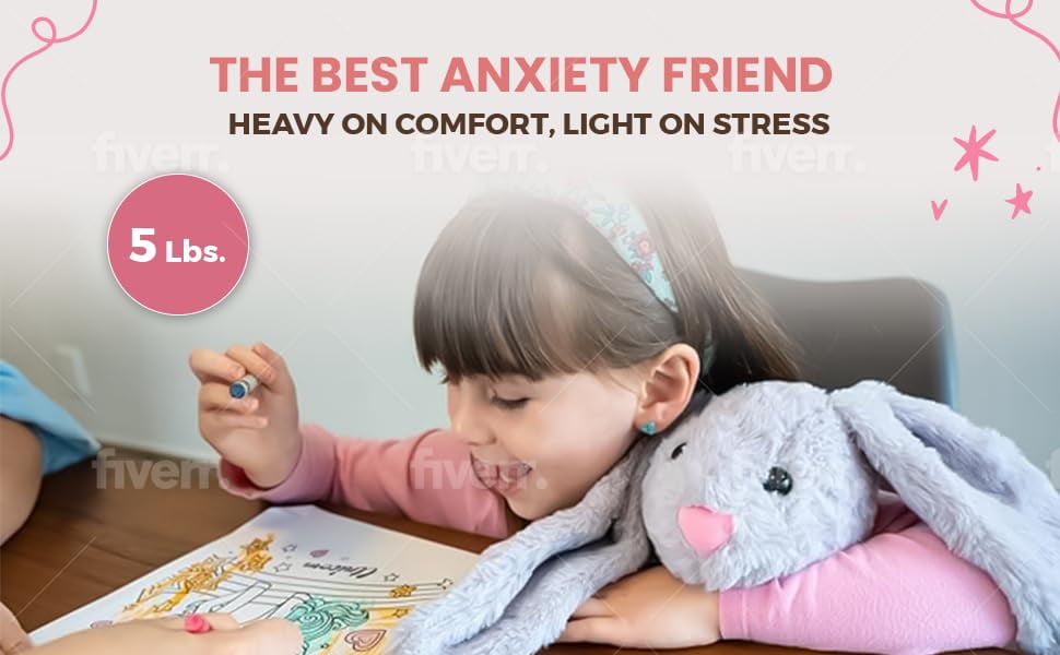 Schooled Weighted Lap Pad for Kids - 5LB - Cute Sensory Rabbit Blanket ...