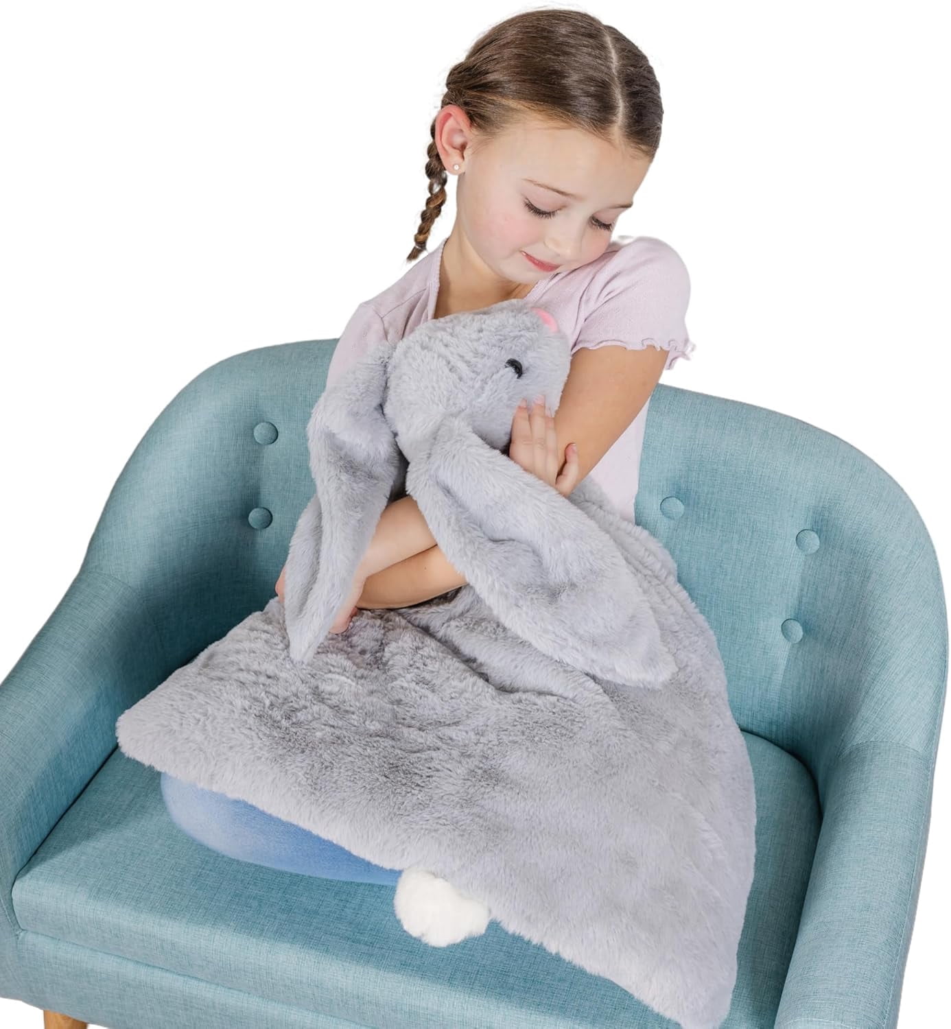 Schooled Weighted Lap Pad for Kids, Cute Sensory Rabbit Soft Weighted ...