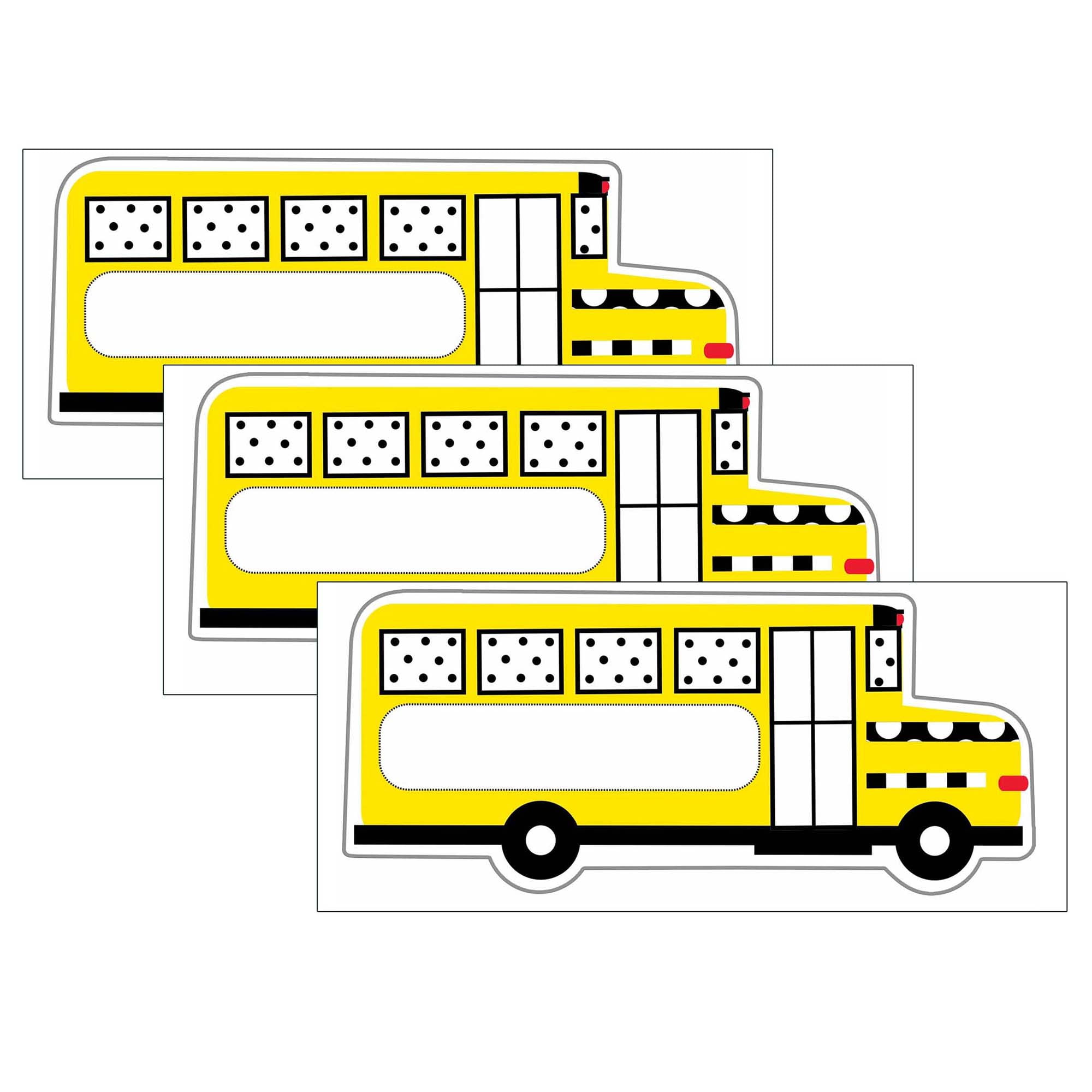 Schoolgirl Style Black, White & Stylish Brights School Bus Cut-Outs ...