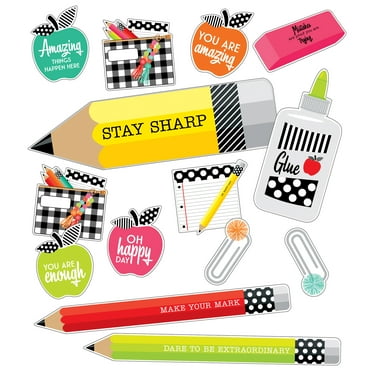 Schoolgirl Style Industrial Chic Calendar Bulletin Board Set - Walmart.com
