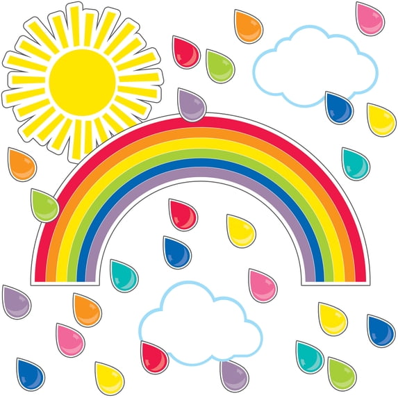 Schoolgirl Style Hello Sunshine Giant Rainbow Bulletin Board Set (47 ...