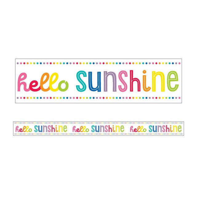 Schoolgirl Style Hello Sunshine Straight Bulletin Board Borders (12 ...