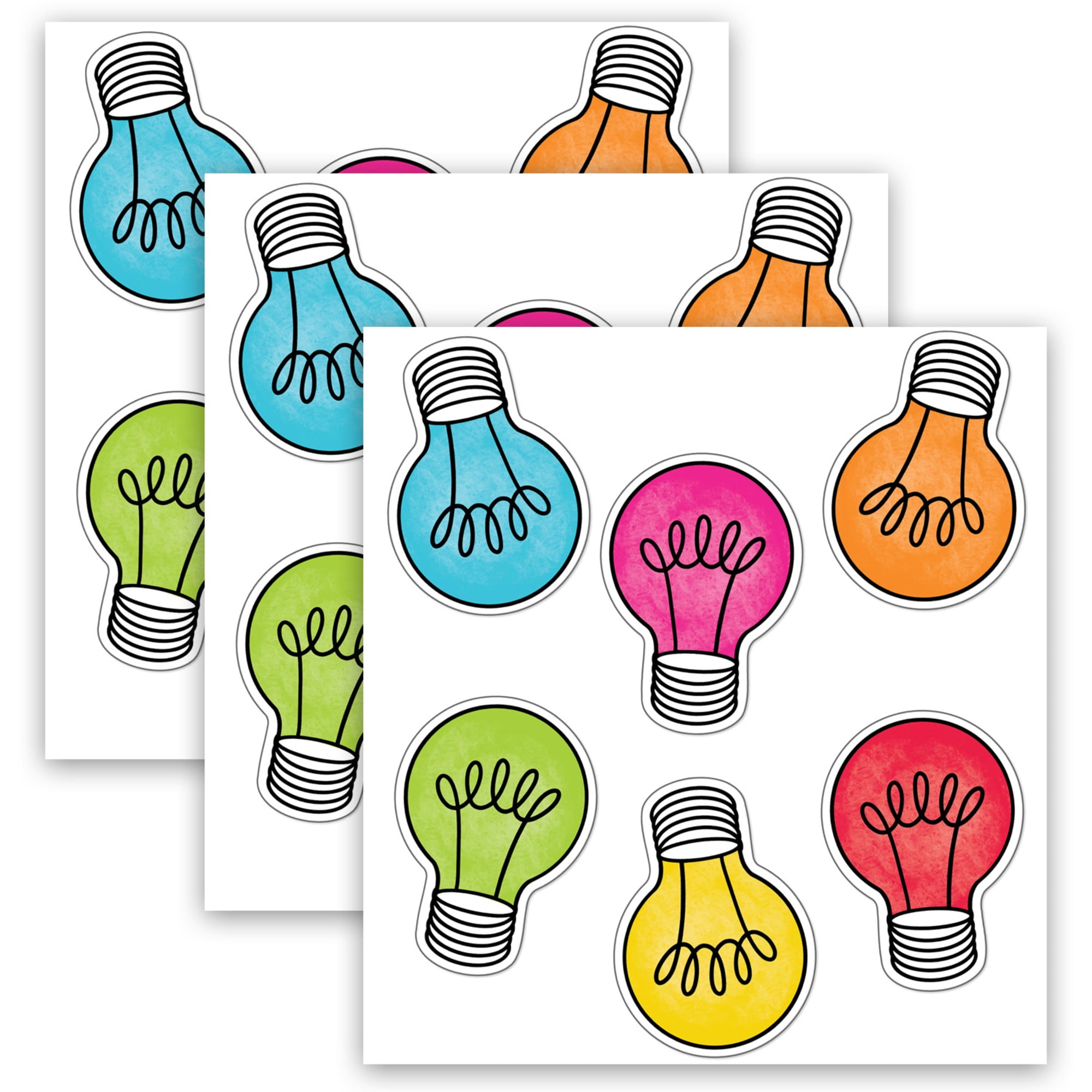 Schoolgirl Style Light Bulb Moments Colorful Light Bulbs Cut-Outs, 36 ...