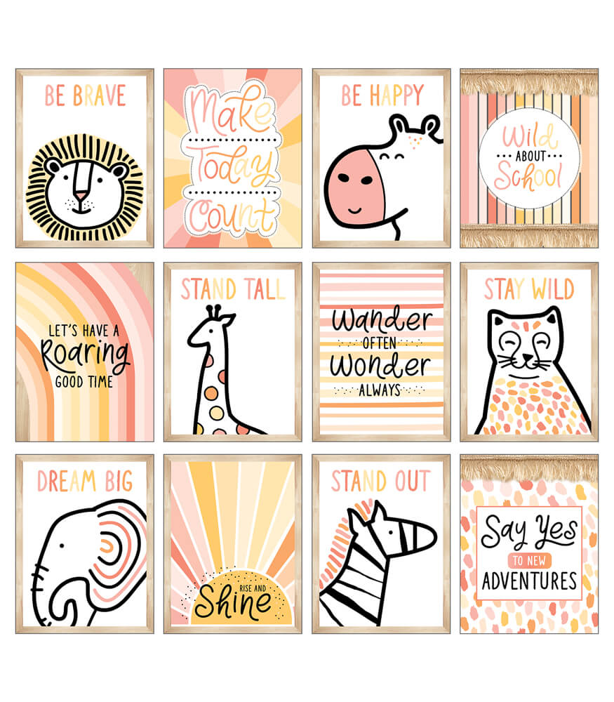 Schoolgirl Style Mini Posters: Simply Safari 12 mini posters - Walmart.com