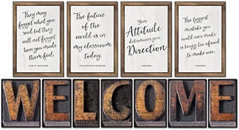 Schoolgirl Style Rustic Welcome Bulletin Board Set Decoration with ...