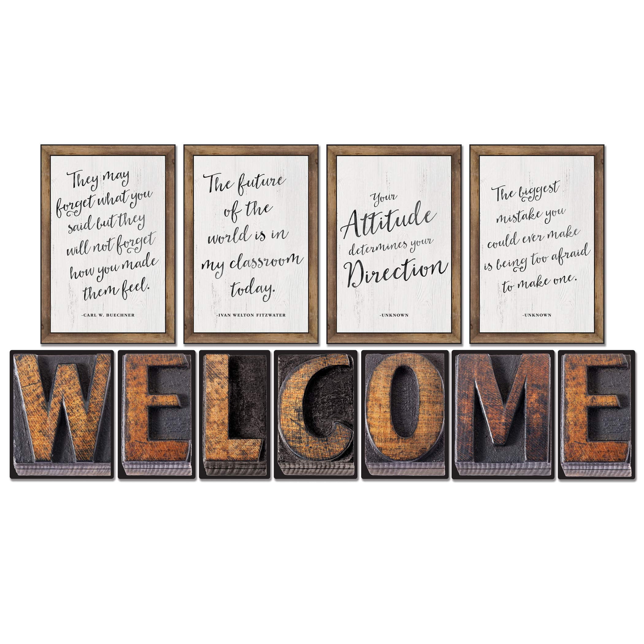 Schoolgirl Style Rustic Welcome Bulletin Board Set—Farmhouse Welcome ...