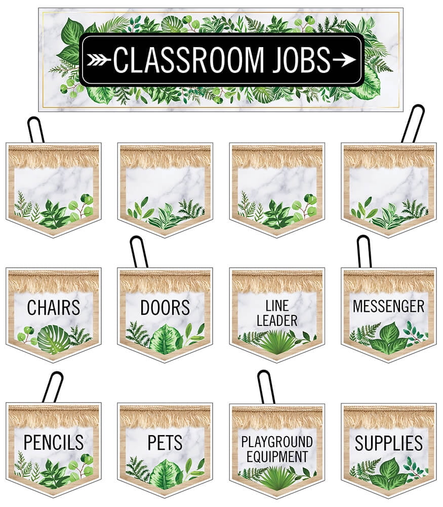 Schoolgirl Style Simply Boho Classroom Jobs Mini Bulletin Board Set ...