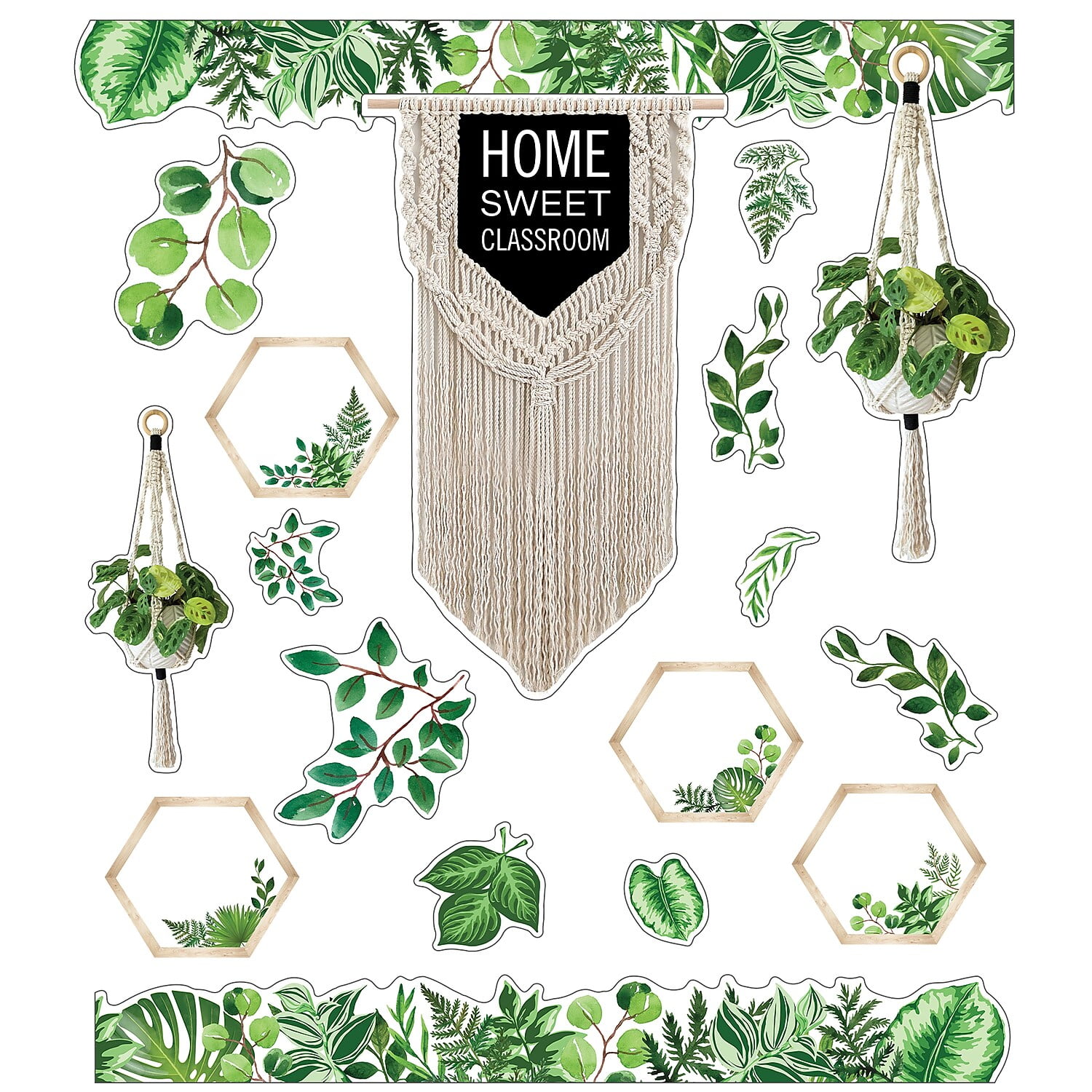 Schoolgirl Style Simply Boho Home Sweet Classroom Bulletin Board Set ...