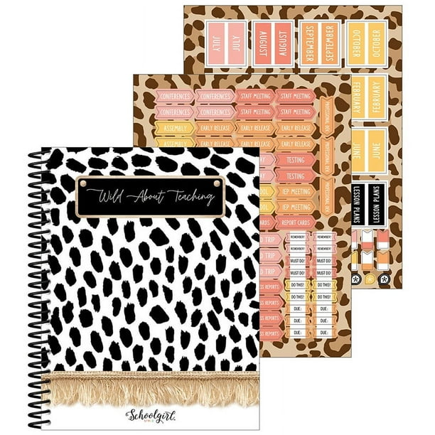 Schoolgirl Style Simply Safari Teacher Planner - Walmart Business Supplies