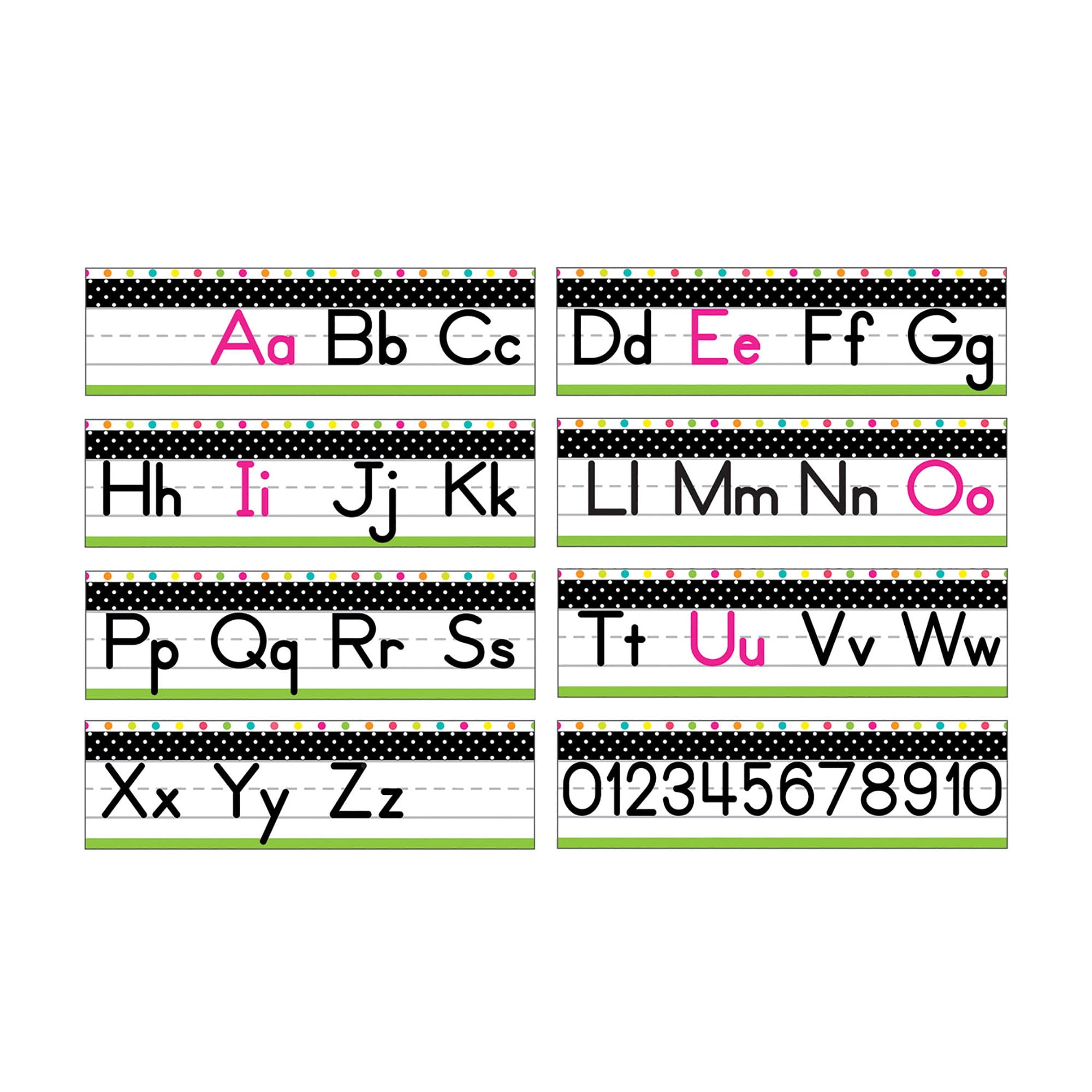 Schoolgirl Style Tropical Alphabet Bulletin Board Set, Manuscript, 8 ...
