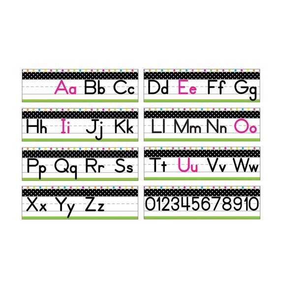 Schoolgirl Style Tropical Alphabet Bulletin Board Set, Manuscript, 8 ...