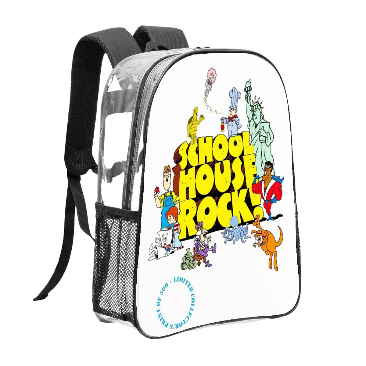 Schoolhouse Rock Pattern Transparent Backpack Lightweight And ...