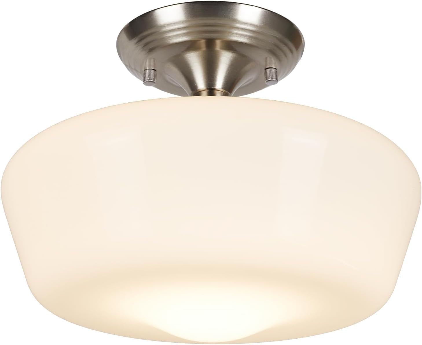 Schoolhouse Style Semi Flush Mount Ceiling Light Fixture, 12" Modern Hallway Ceiling Lamp with ...