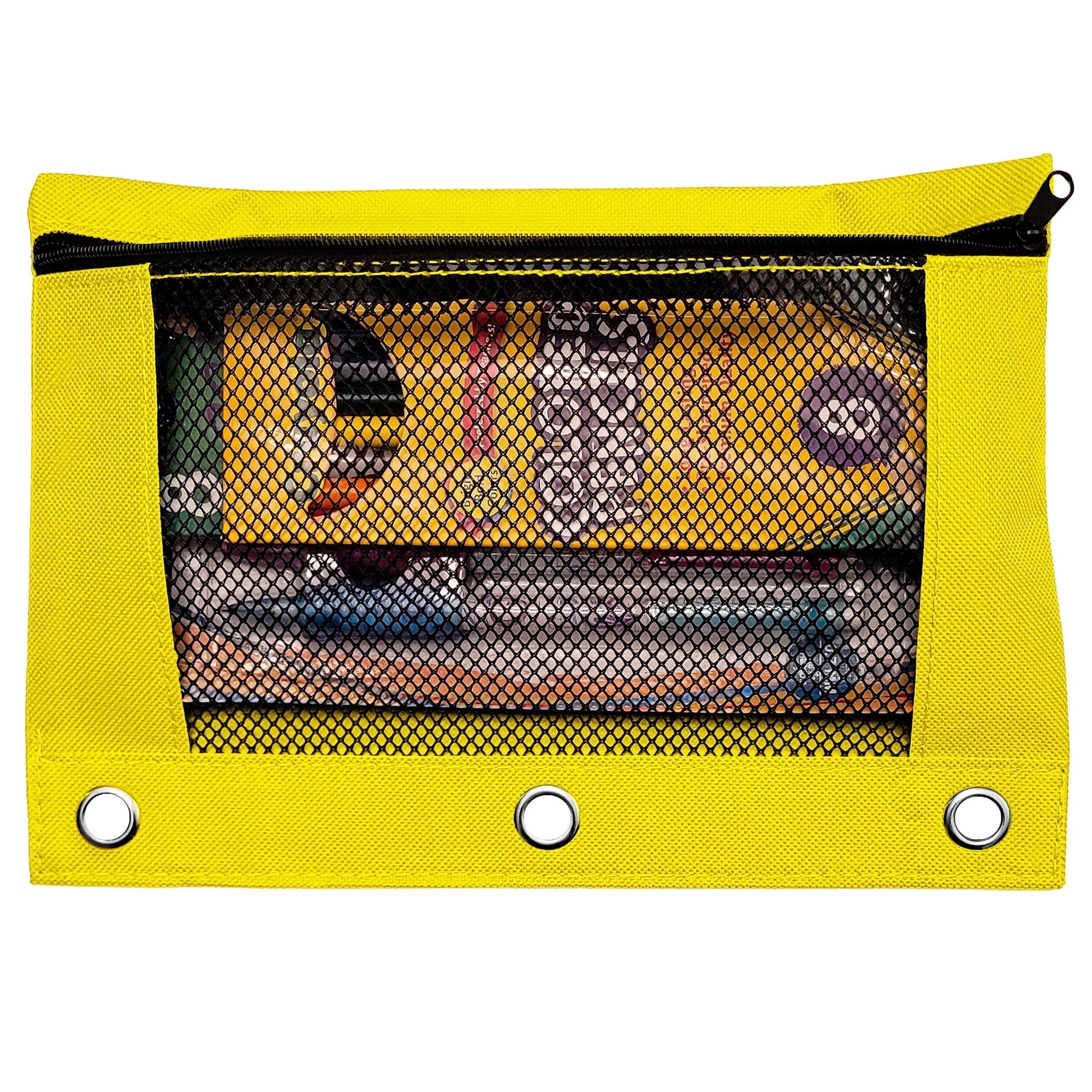 Durable Schoolio Yellow Pencil Case for Kids, 3 Ring Binder Zipper ...