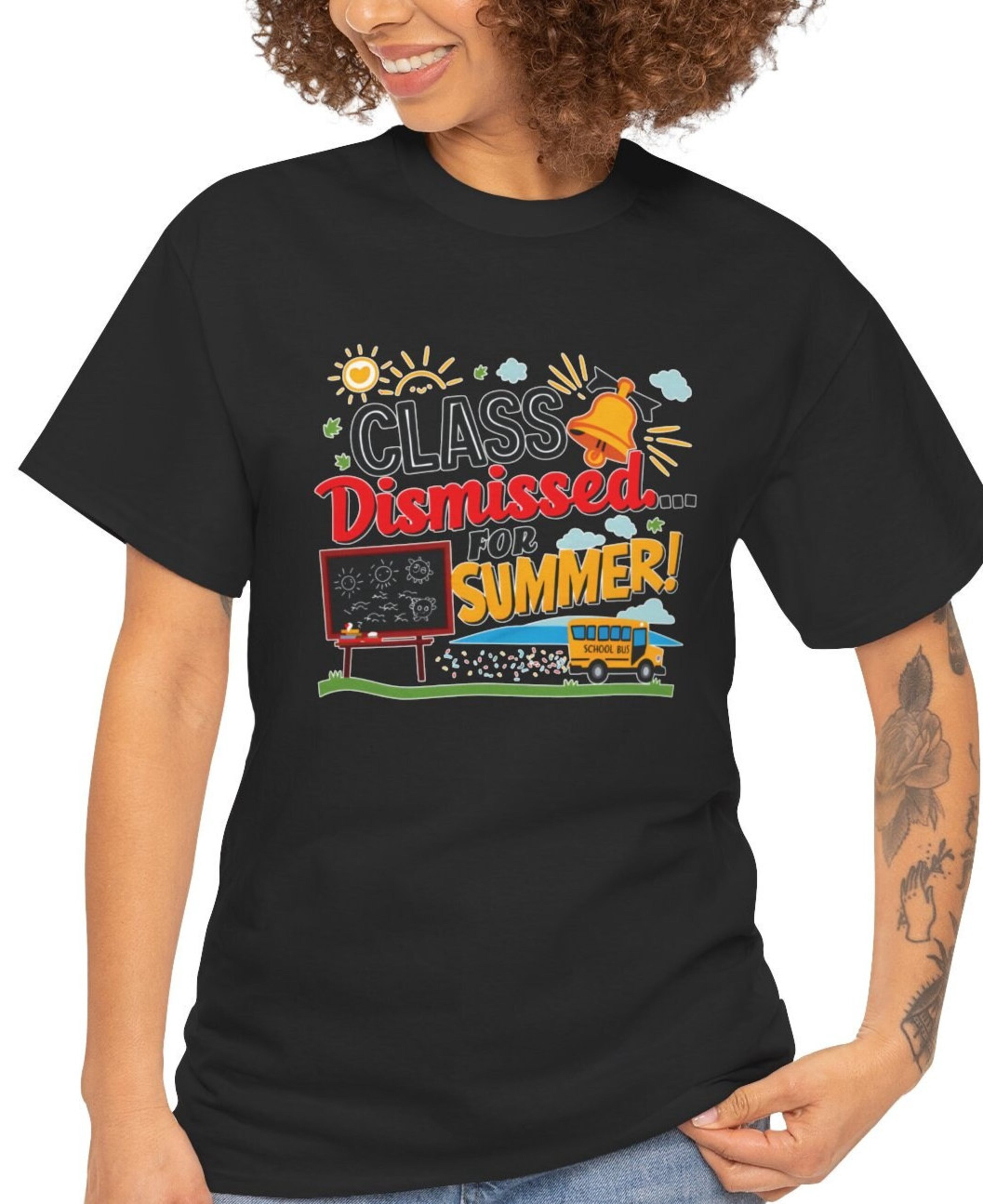 Schools Out Class Dismissed Tee, Summer Break Retro School Bus TShirt ...