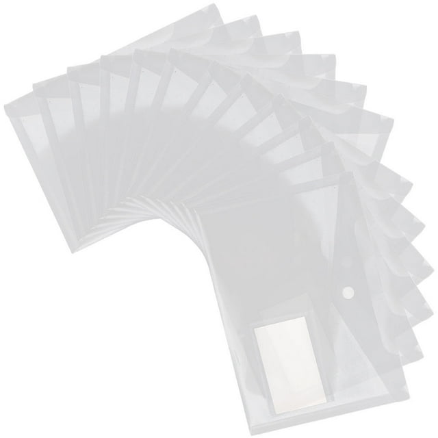 Schools Supplies Button File Bag Receipt Organizer Folder Clear ...