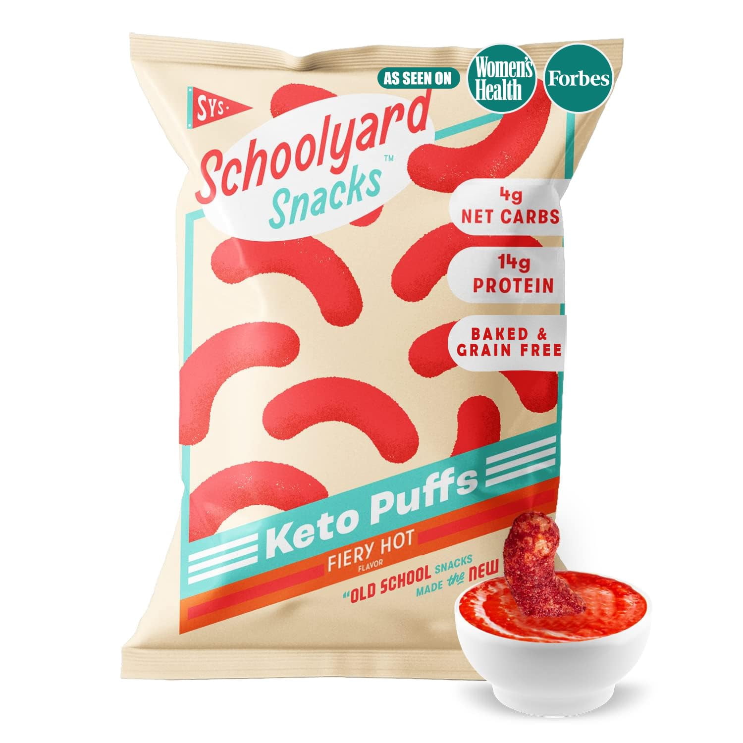 Schoolyard Snacks Low Carb AKF18 Keto Cheese Puffs - Fiery Hot - High ...