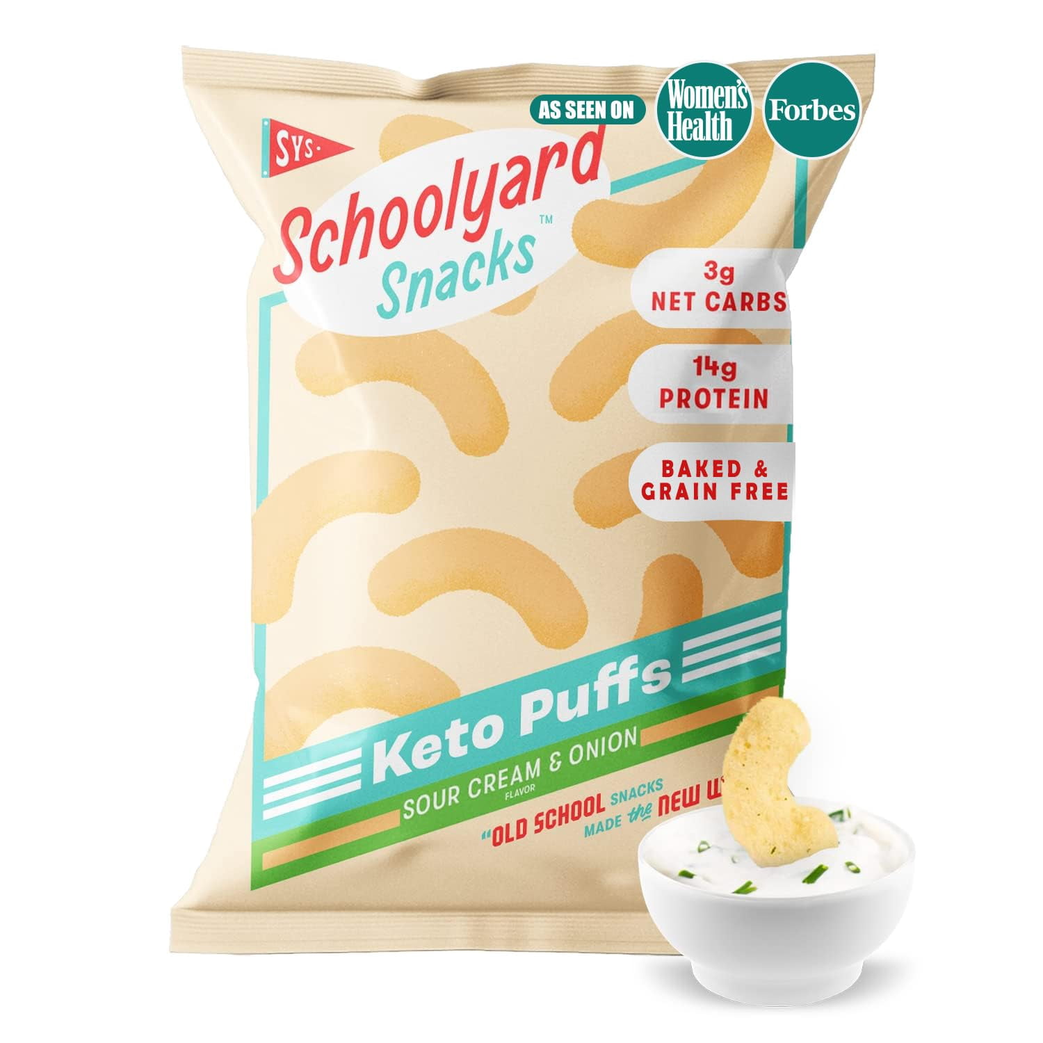 Schoolyard Sour Cream & DMF15 Onion Protein Puffs - 14g Keto Friendly ...