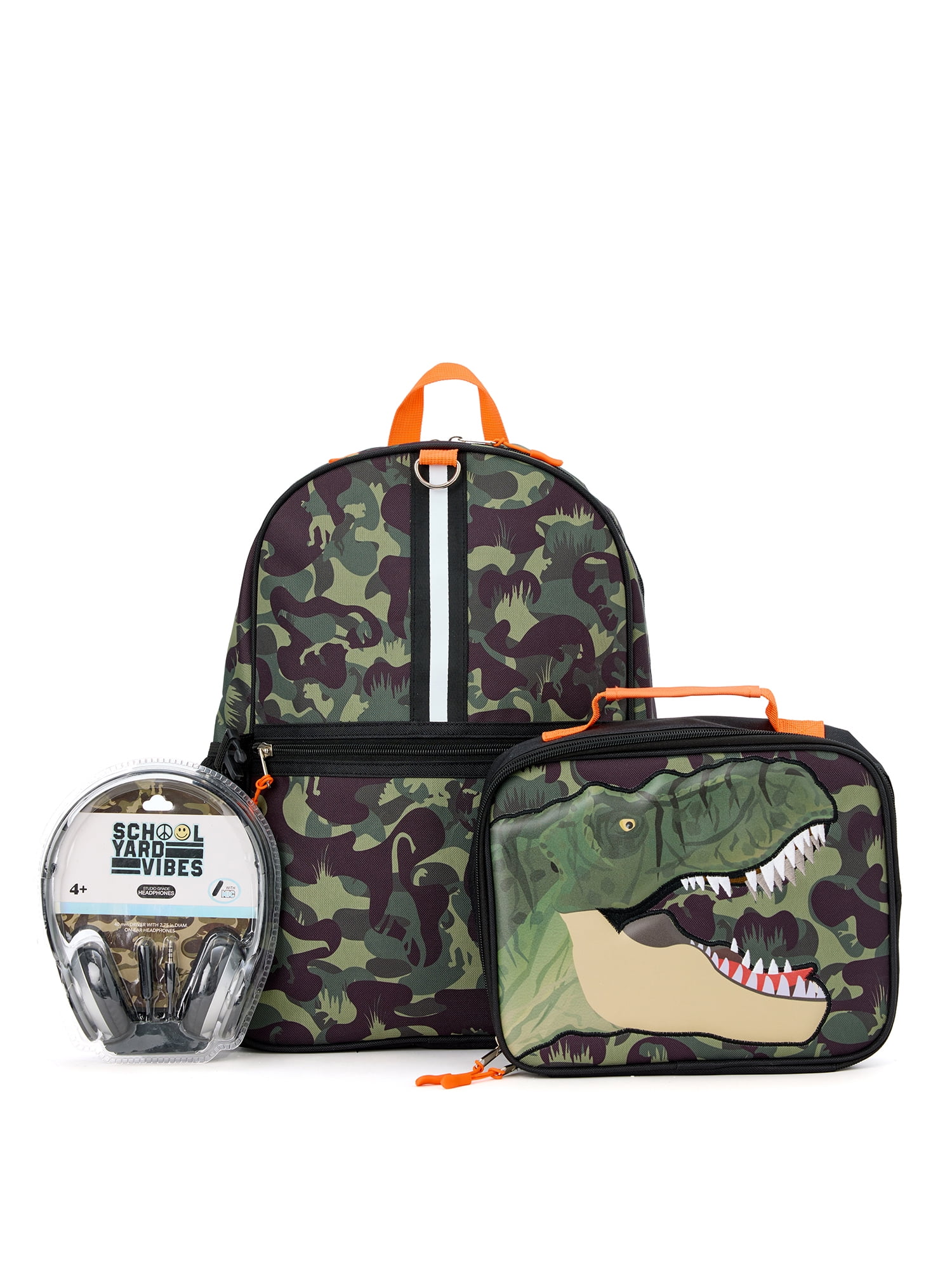 Schoolyard Vibes 17" Boys' 3-Piece Dinosaur Kids Backpack Set with ...