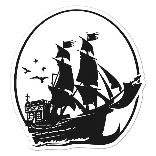 Schooner Pirate Ship Sticker Indoor Outdoor Phone Decal Water Bottle ...