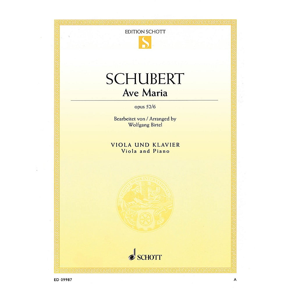 Schott Ave Maria Op. 52, No. 6 (arranged for Viola and Piano) String ...
