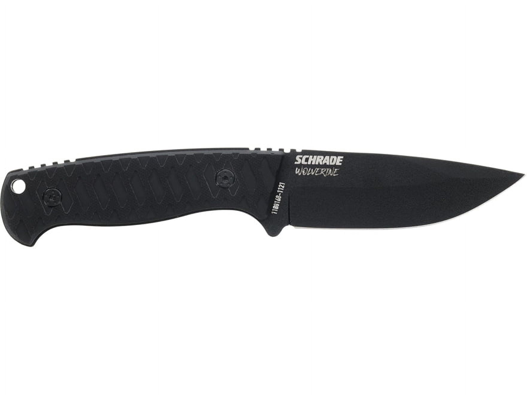 Schrade Wolverine Fixed Blade Knife 3.75" Drop Point AUS-10 Teflon Coat ...
