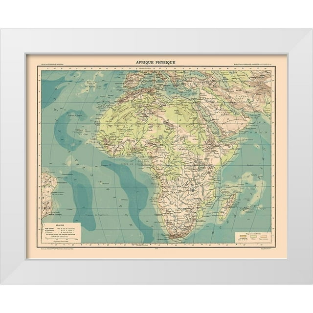 Schrader 14x12 White Modern Wood Framed Museum Art Print Titled - Physical Africa - Schrader ...