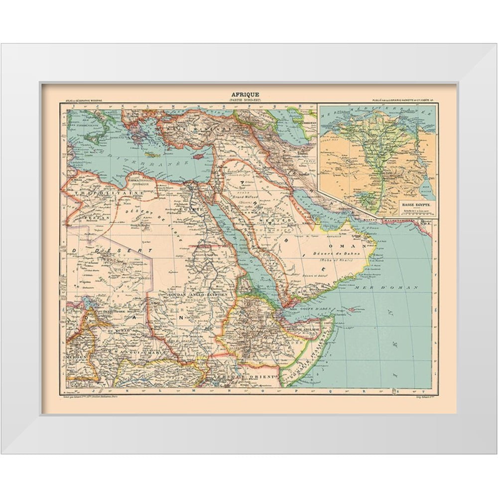 Schrader 32x26 White Modern Wood Framed Museum Art Print Titled - North East Africa - Schrader ...