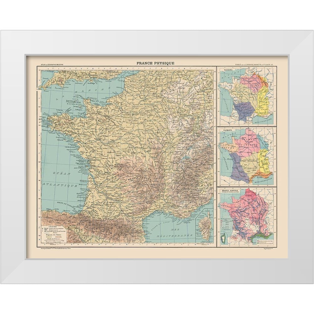 Schrader 32x26 White Modern Wood Framed Museum Art Print Titled - Physical France - Schrader ...