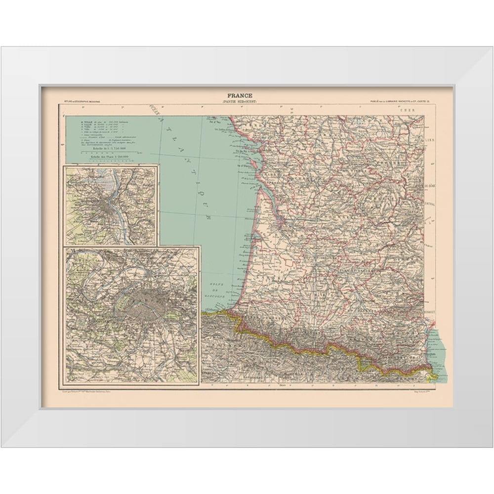 Schrader 32x26 White Modern Wood Framed Museum Art Print Titled - South West France - Schrader ...