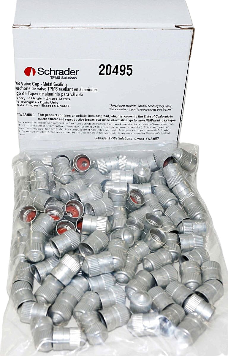 Schrader Automotive 20495 TPMS Sensor Valve Stem Caps - Pack of 100 ...