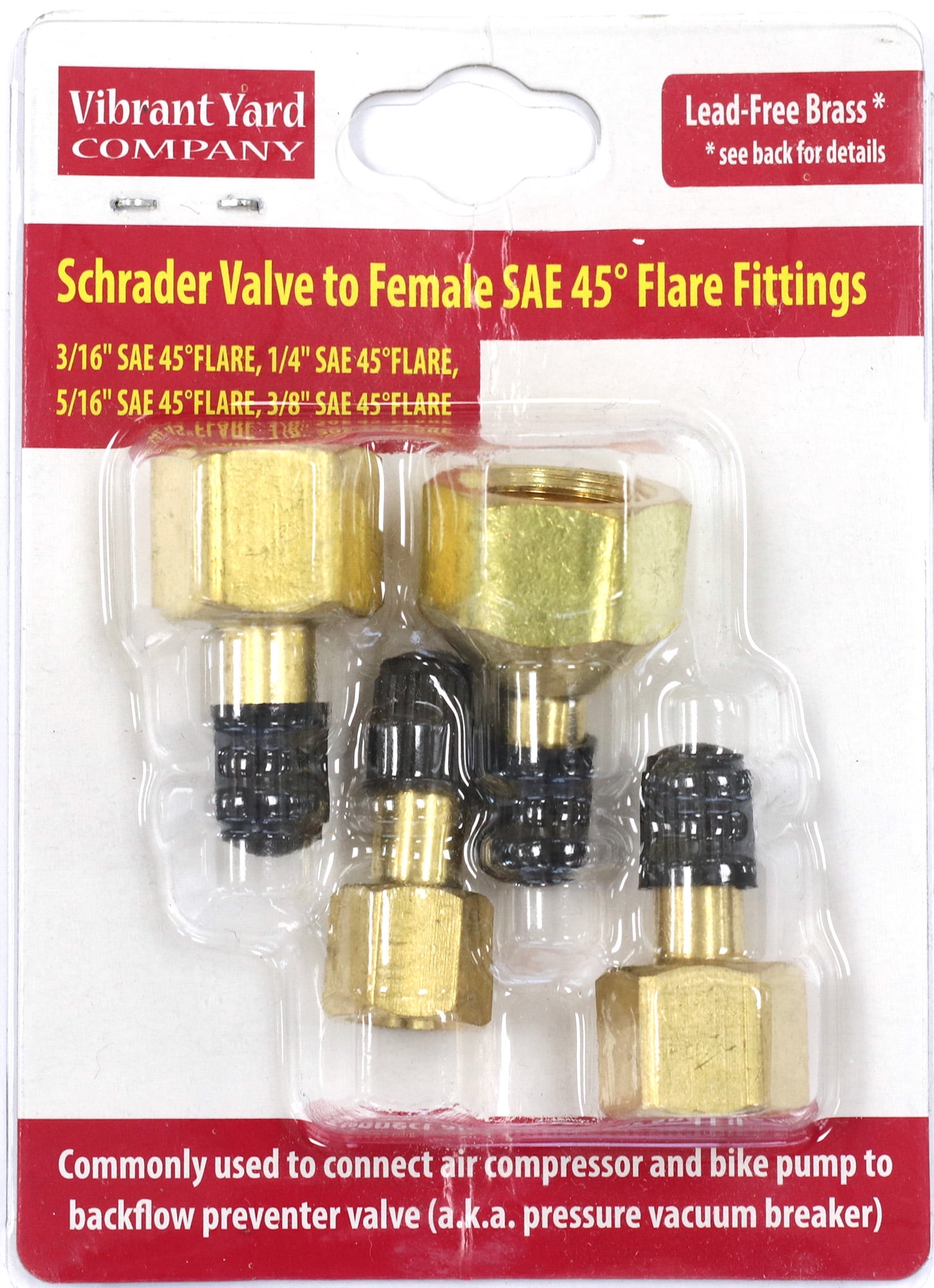 Schrader Valve to SAE 45-degree Flare Fittings | Adapter to Winterize ...